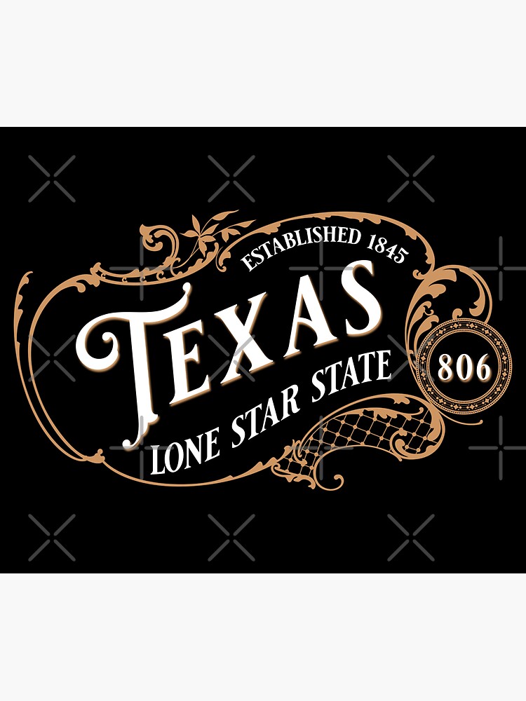 "Texas Ornate Vintage Antique State Area Code 806" Sticker for Sale by ...