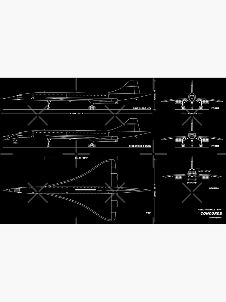 "Concorde SST Blueprints" Sticker for Sale by Jayiscool71 | Redbubble