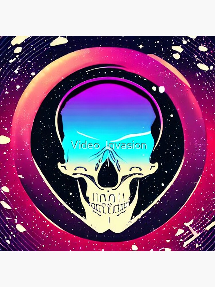 "Space Skull 20 - "Violet Vortex " - Dystopian Art" Sticker for Sale by ...