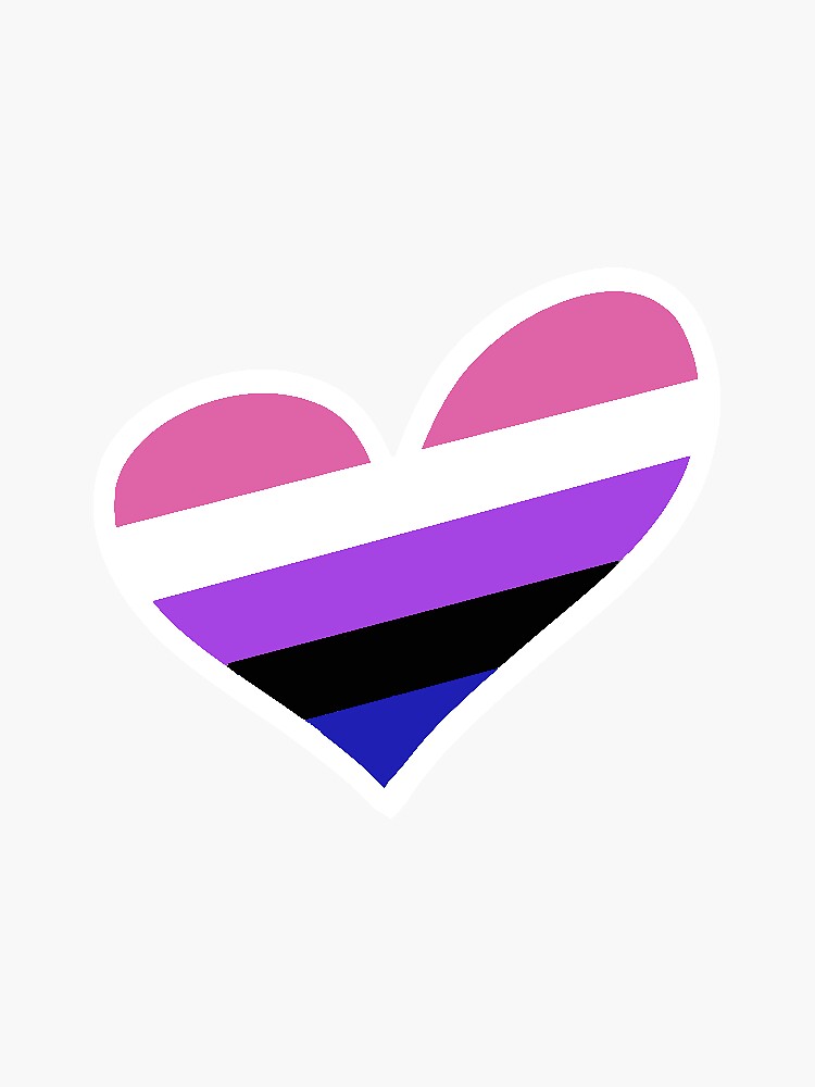 "Genderfluid Pride Heart" Sticker for Sale by rowena-ravens | Redbubble