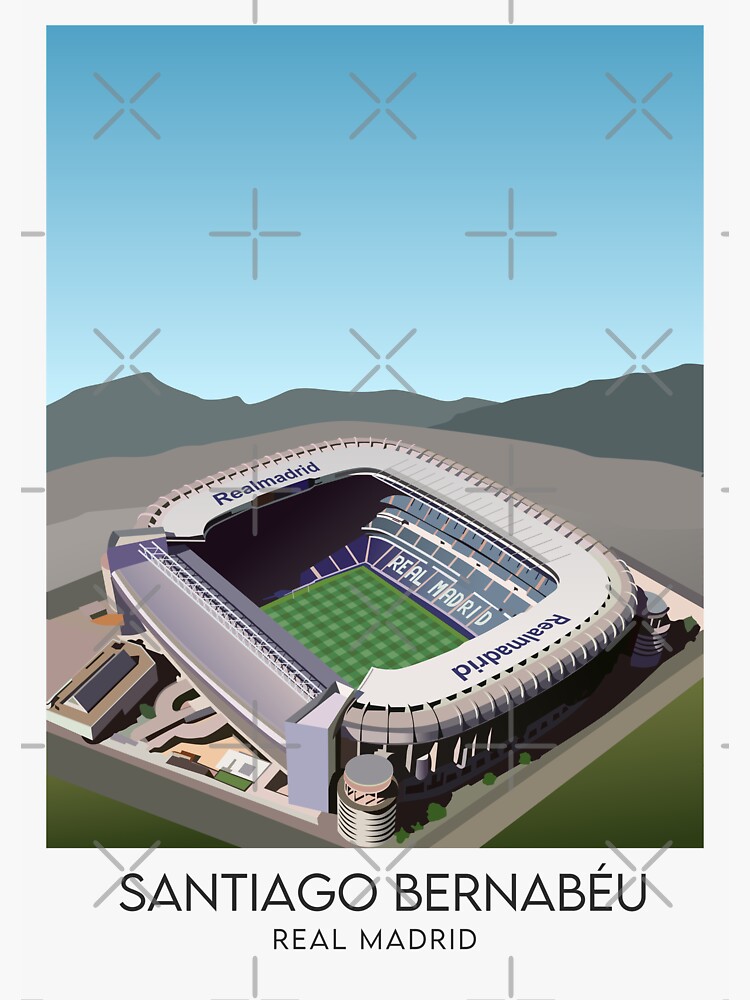 "Santiago Bernabéu Stadium" Sticker for Sale by brapdesign | Redbubble