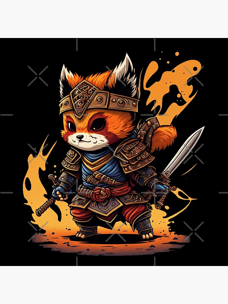 "Chibi Furry Samurai Fox" Poster by Stickapom | Redbubble