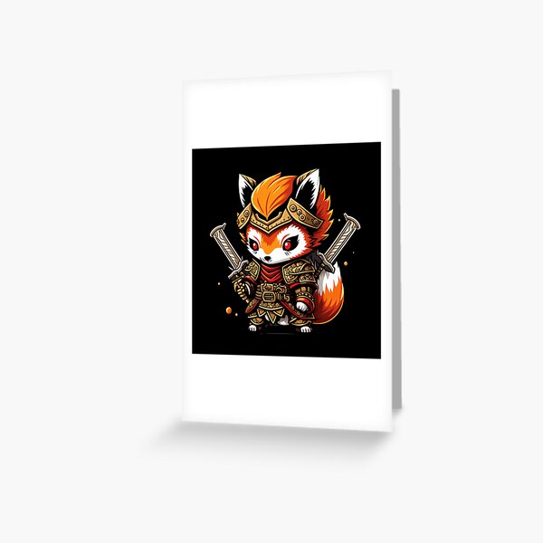"Chibi Furry Samurai Fox" Greeting Card for Sale by Stickapom | Redbubble