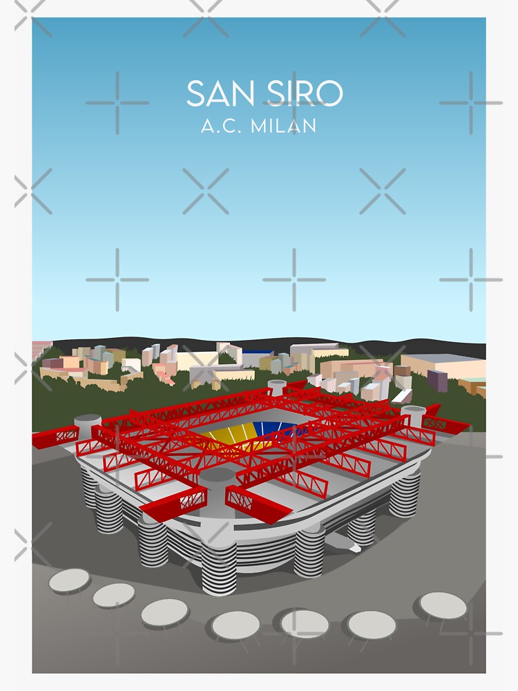 "San Siro Stadium" Sticker for Sale by brapdesign | Redbubble