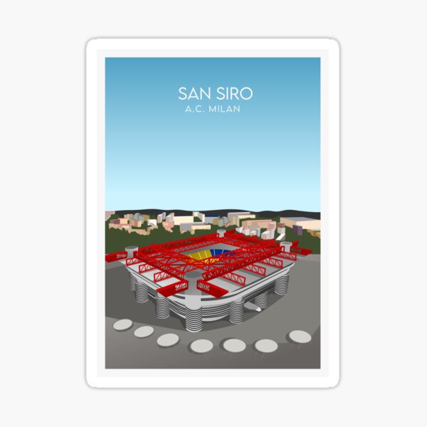 "San Siro Stadium" Sticker for Sale by brapdesign | Redbubble