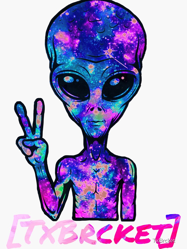 "Alien Galaxy TxBrcket Logo" Sticker for Sale by TxBrcket | Redbubble