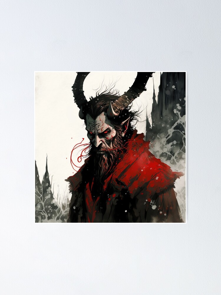 "Krampus, Red Robe" Poster for Sale by Electric-Llama | Redbubble