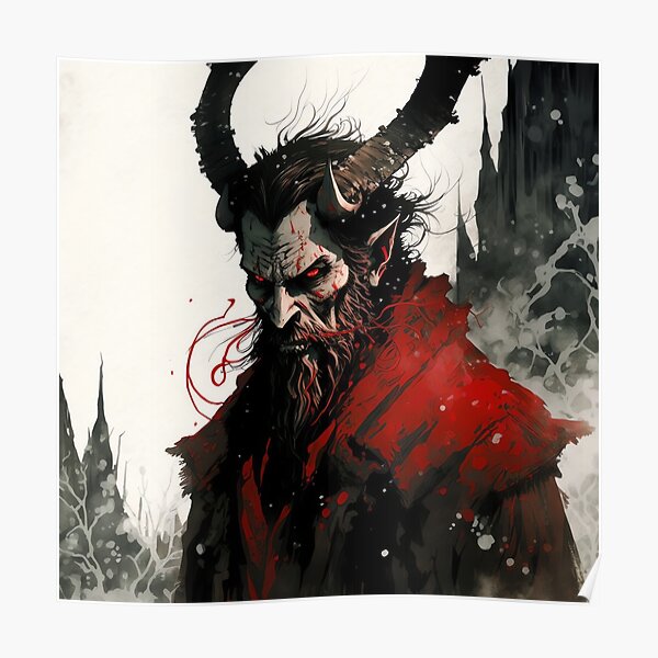 "Krampus, Red Robe" Poster for Sale by Electric-Llama | Redbubble