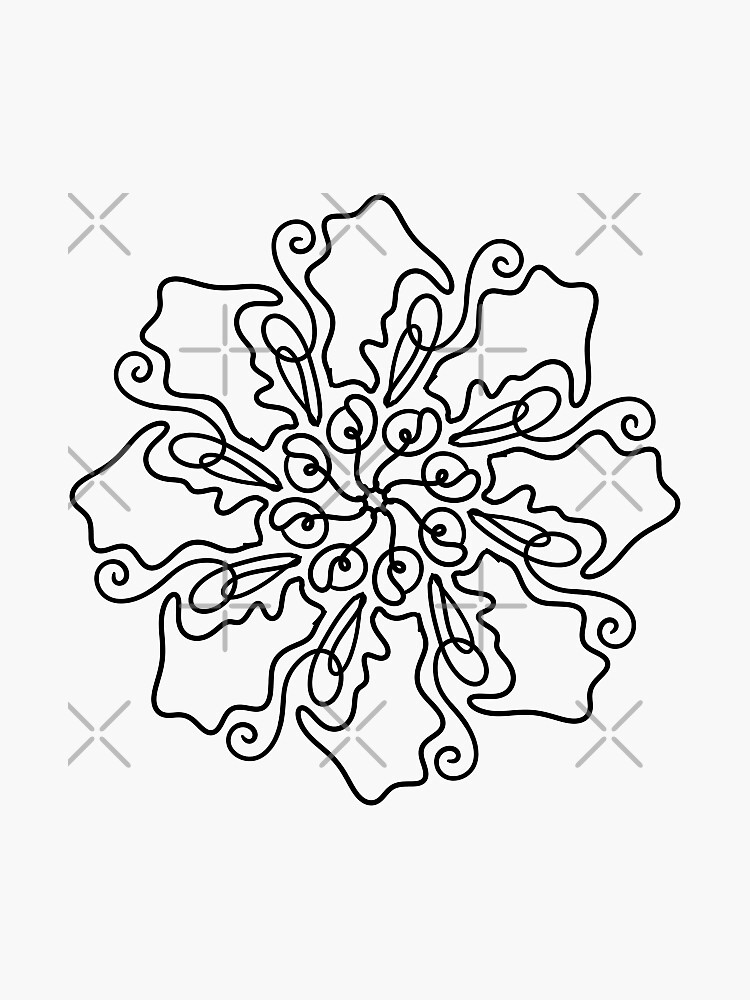 "loopy flower doodle, black & white, version 2" Sticker for Sale by ...