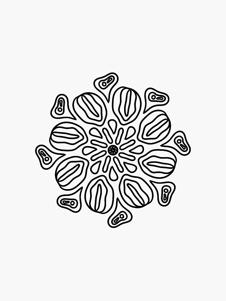 "bulb loopy flower doodle, black & white" Sticker for Sale by ...