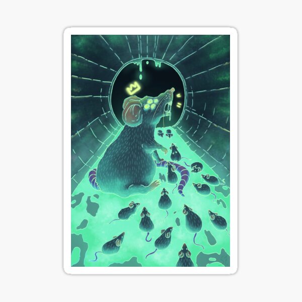 "The Rat King (glowing)" Sticker for Sale by BreenanaBread | Redbubble