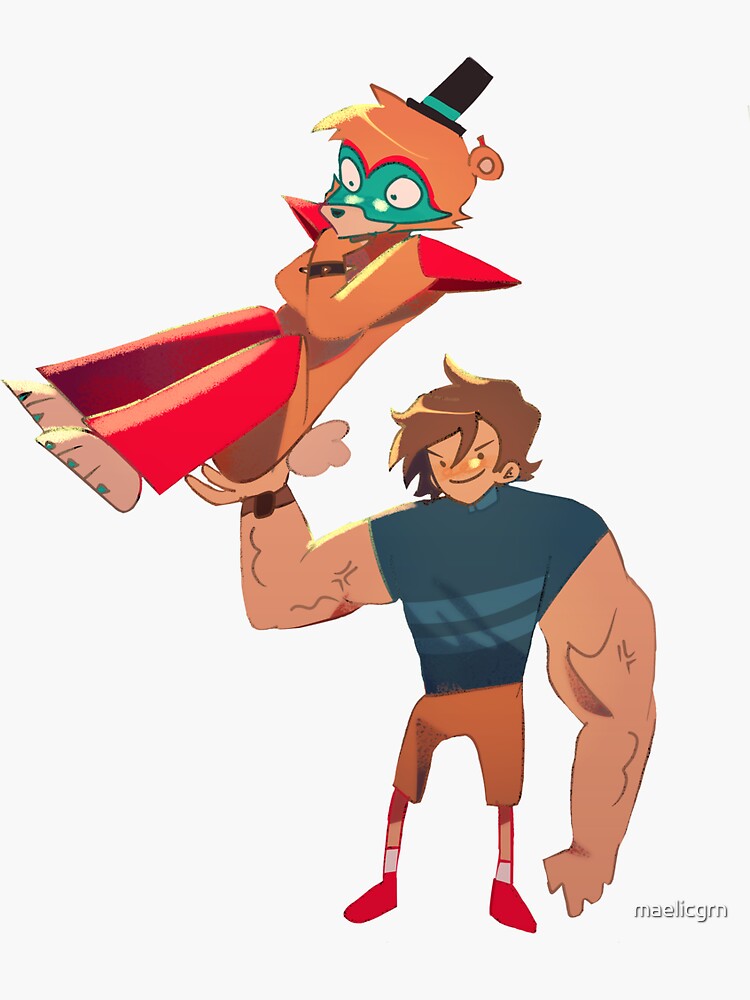 "Glamrock Freddy and Gregory" Sticker for Sale by maelicgrn | Redbubble