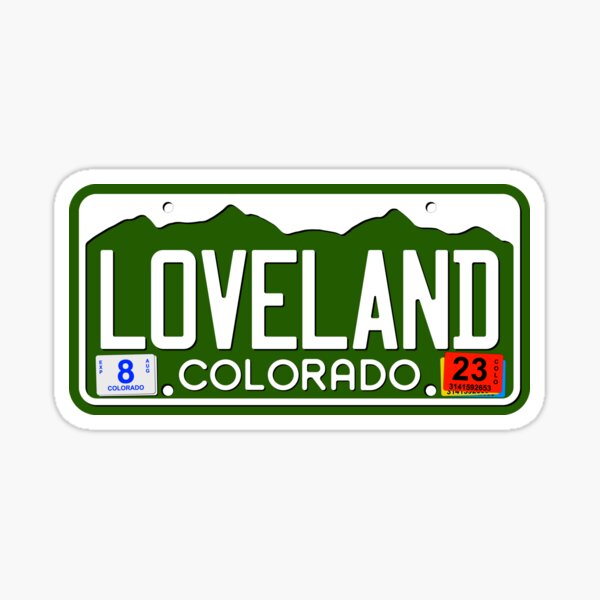 "Colorado License Plate - LOVELAND" Sticker for Sale by RonTo | Redbubble