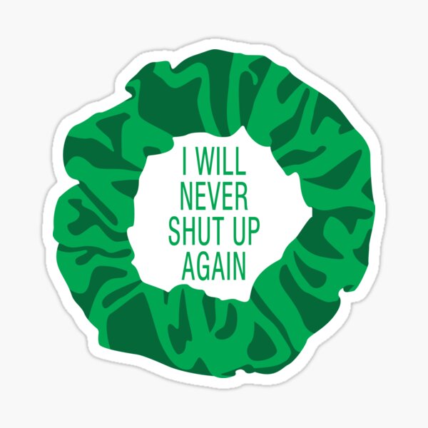 "Heathers Green Scrunchie" Sticker for Sale by AlizarinRedding | Redbubble