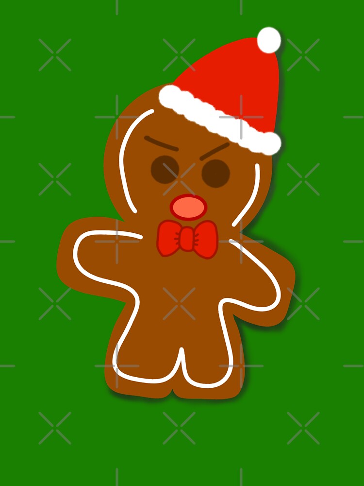 "Angry Ginger Bread Christmas digital art" Sticker for Sale by Lingalin ...