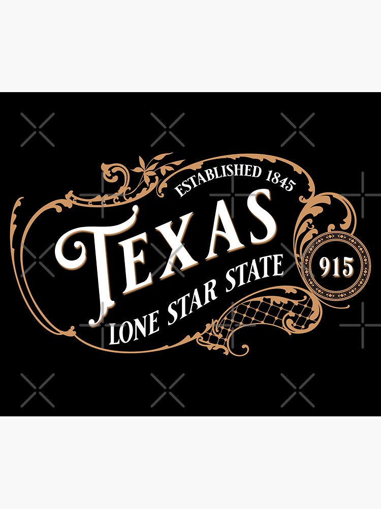 "Texas Ornate Vintage Antique State Area Code 915" Sticker for Sale by ...