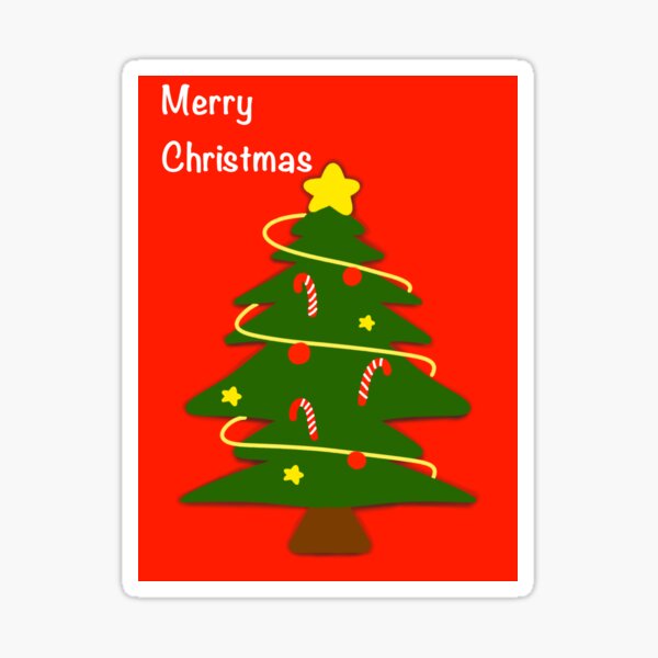 "Christmas Tree digital art" Sticker for Sale by Lingalin | Redbubble