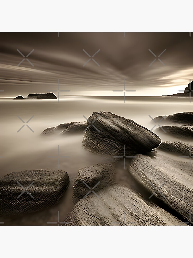 "Victorian Coastal landscape Waves Rocks Photo" Sticker for Sale by ...