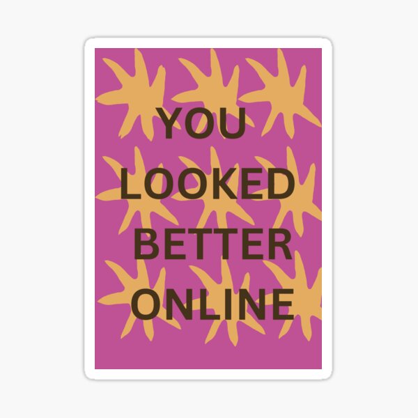 "you looked better online" Sticker for Sale by Vkhandekar | Redbubble