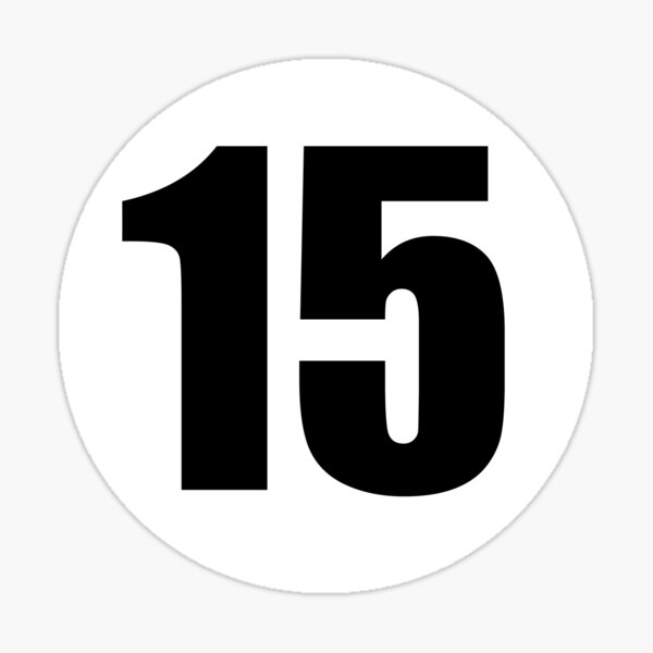 "Racing number 15" Sticker by stickerwicker | Redbubble