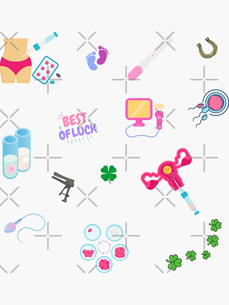 "IUI Fertility treatment pattern, on pink" Sticker for Sale by Lady ...