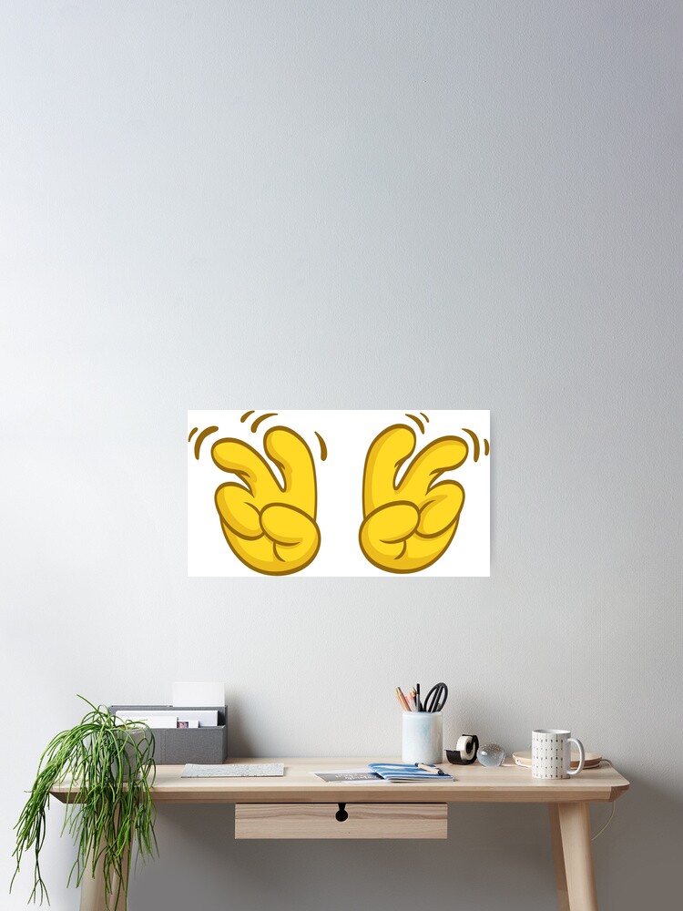 "Quotation Cartoon Emoji Yellow Hands" Poster for Sale by yayayoy ...