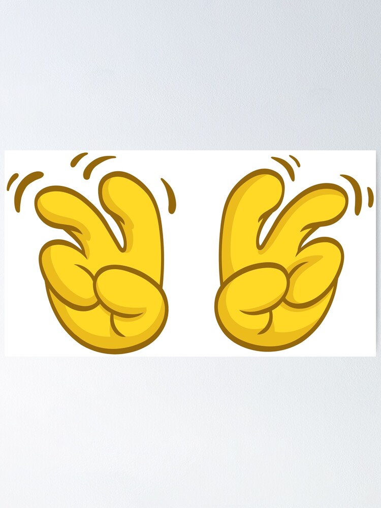 "Quotation Cartoon Emoji Yellow Hands" Poster for Sale by yayayoy ...