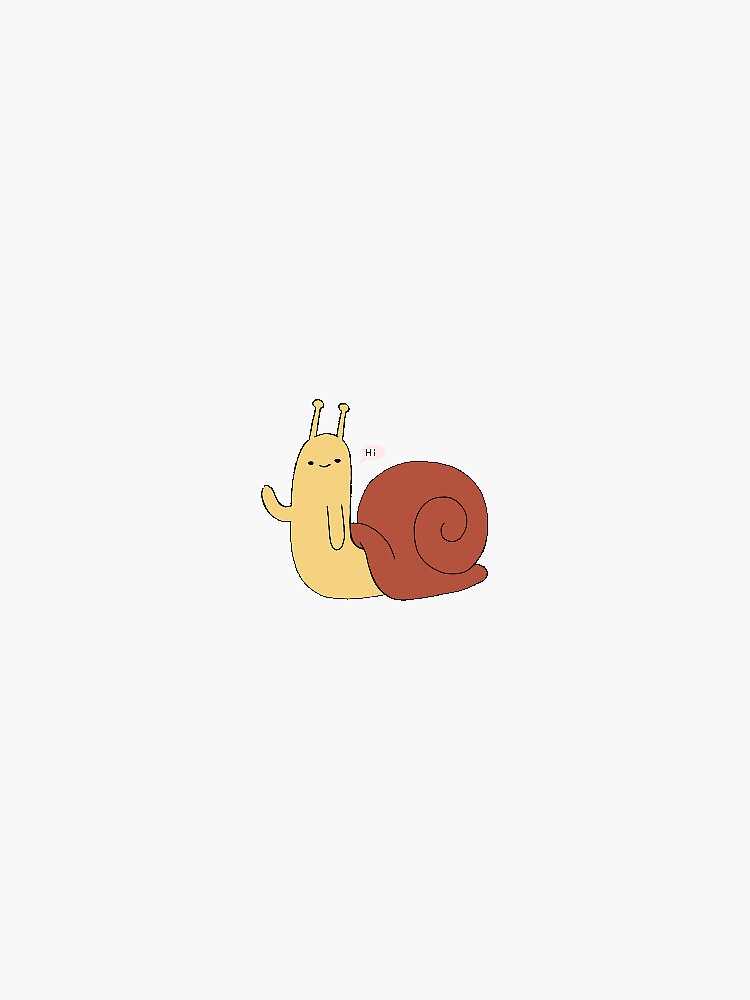 "Adventure Time - SMALL snail saying hi" Sticker for Sale by baileecat ...