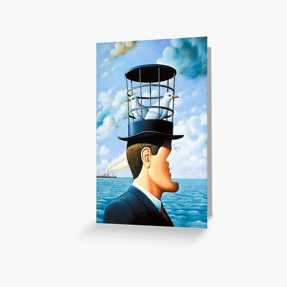 "Rene Magritte painting" Greeting Card for Sale by EMILIAFLOWER | Redbubble