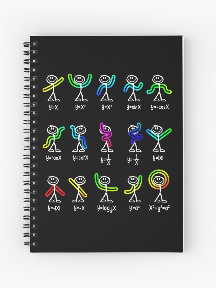 "Funny Algebra Dance Graph Figures Math Equation" Spiral Notebook for ...