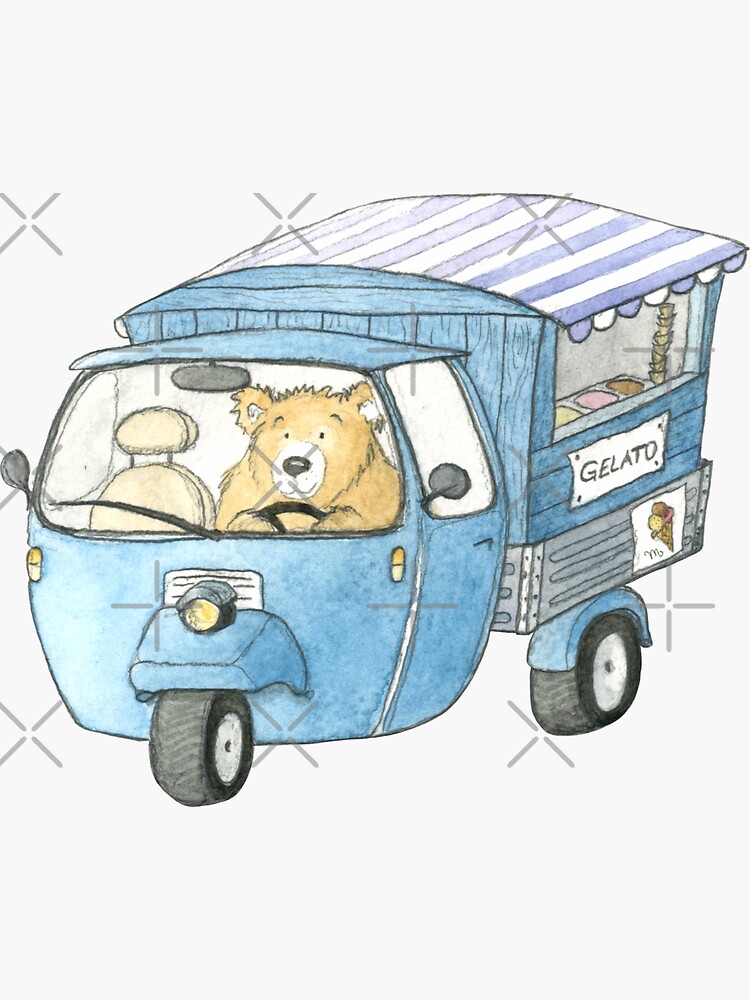 "Gelato" Sticker for Sale by vmillustration | Redbubble