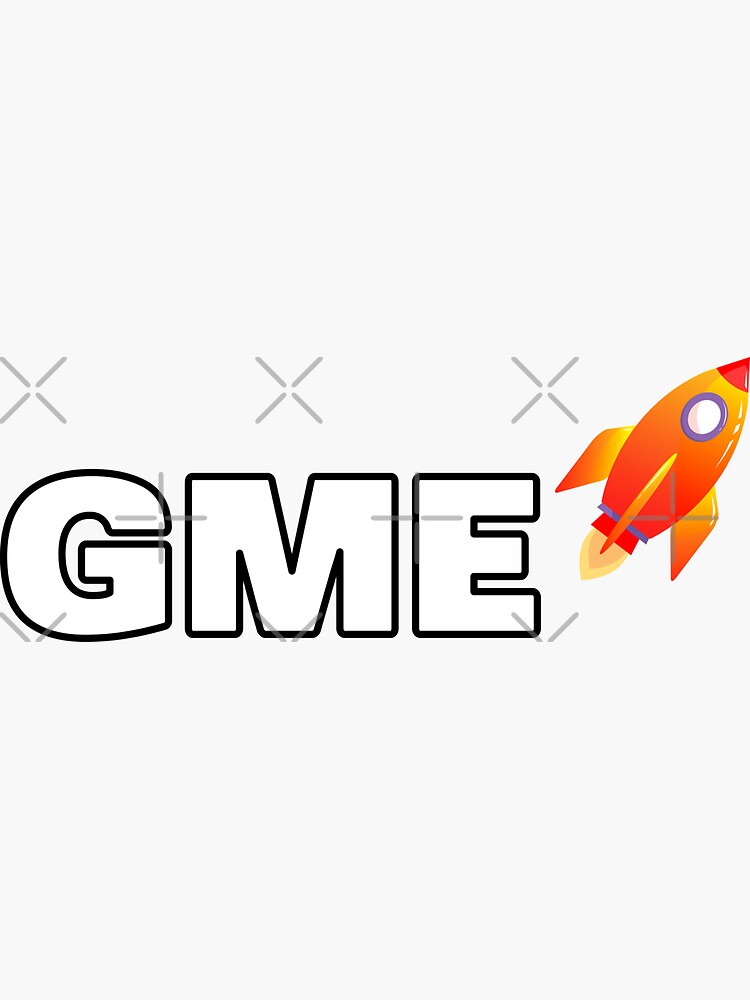 "GME stock - With Rocket" Sticker for Sale by design-by-r | Redbubble