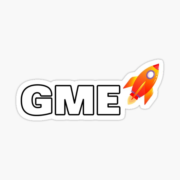 "GME stock - With Rocket" Sticker for Sale by design-by-r | Redbubble