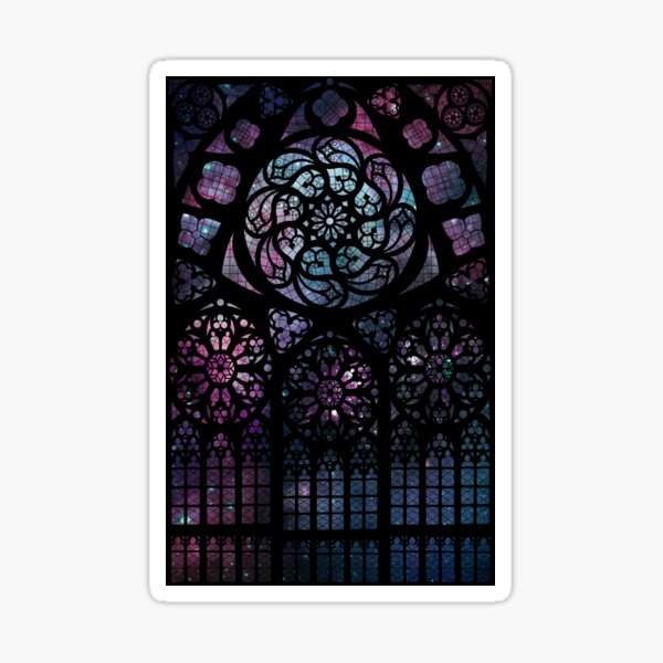 "Galaxy Stained Glass Window" Sticker for Sale by Dreamers-Trove ...