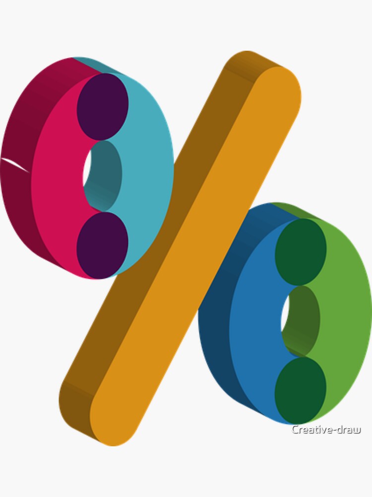 "Percentage sign design" Sticker for Sale by Creative-draw | Redbubble
