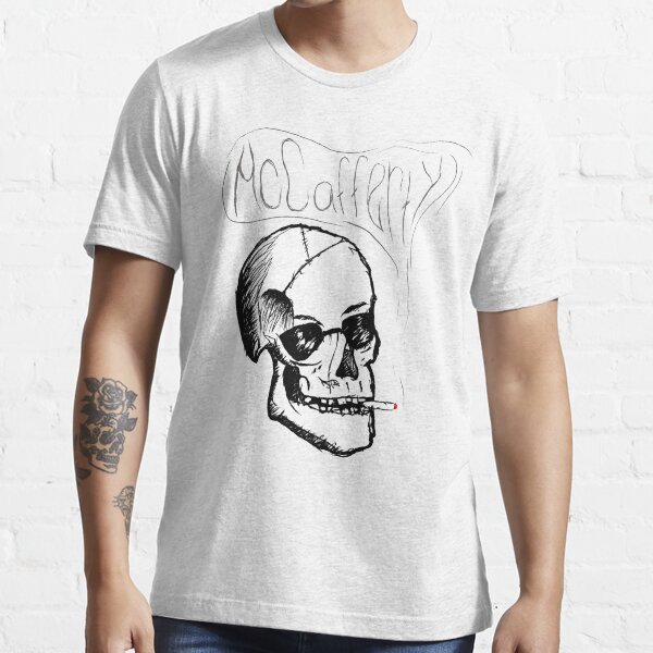 "McCafferty Smoking Skull" Essential T-Shirt for Sale by RareClothing ...