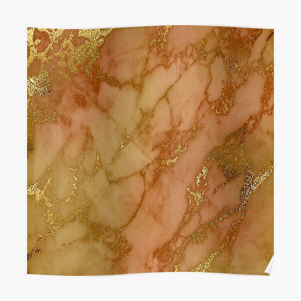"Gold Faux Marble Texture with Gold Veins " Poster for Sale by ...