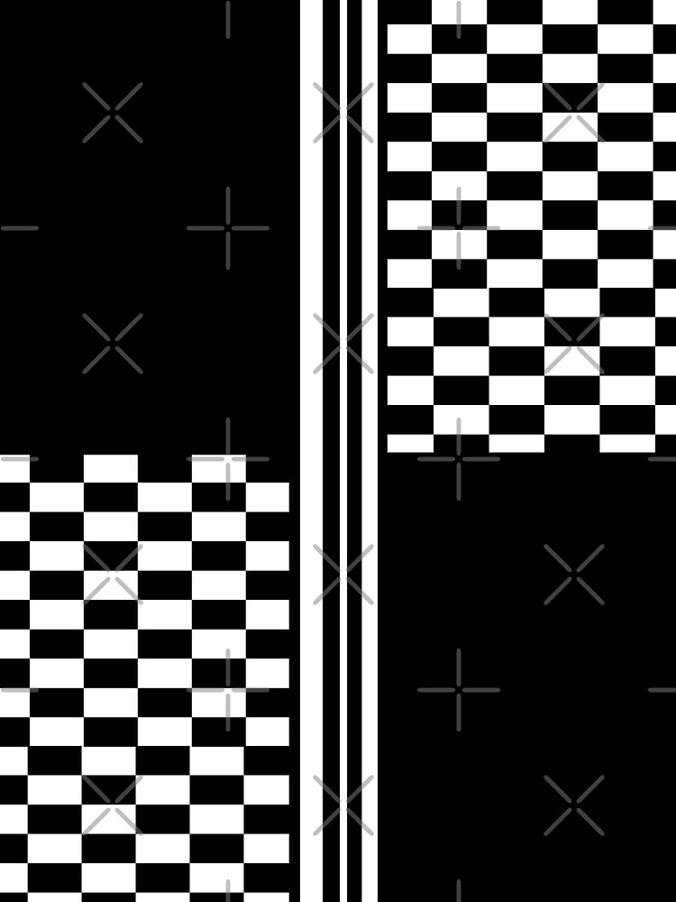 "Stylish Black and white check and stripes" T-shirt for Sale by ...