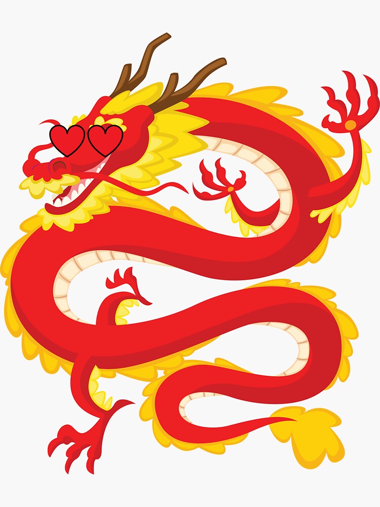 "Chinese Dragon Emoji " Sticker for Sale by HippoEmo | Redbubble