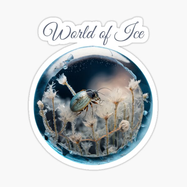 "World of ice Plants and insects frozen in ice" Sticker for Sale by ...