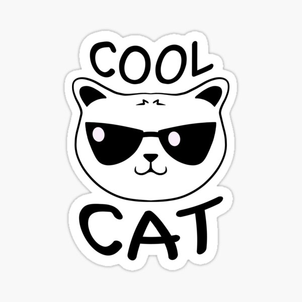 "Cat design- Cool Cat" Sticker for Sale by Artsbykk | Redbubble