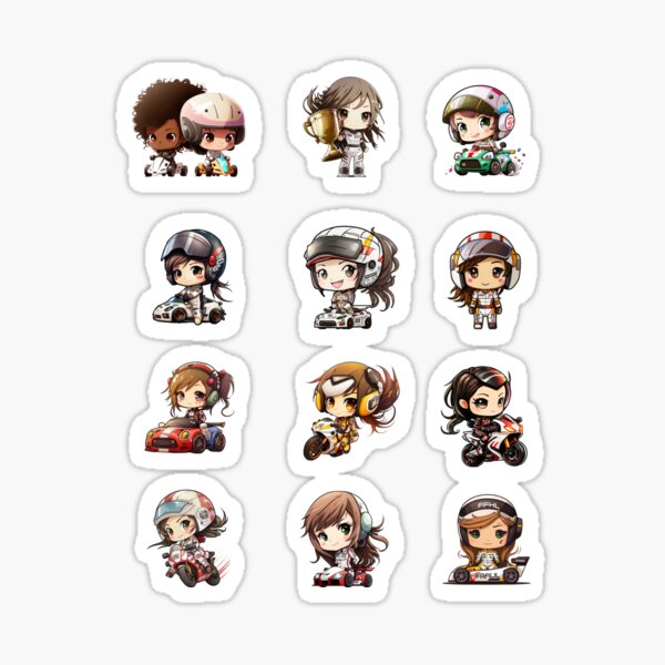 "Chibi Motorsports Sticker Pack" Sticker for Sale by TheChibiStore ...