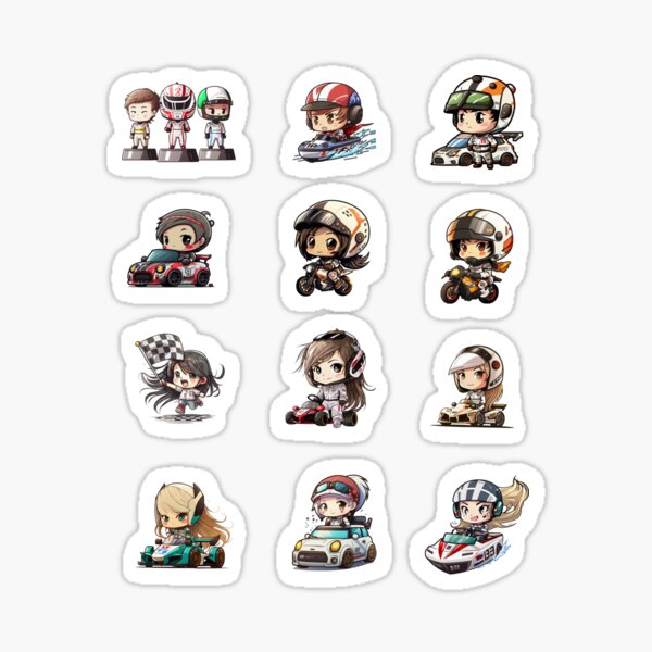 "Chibi Motorsports Sticker Pack" Sticker for Sale by TheChibiStore ...