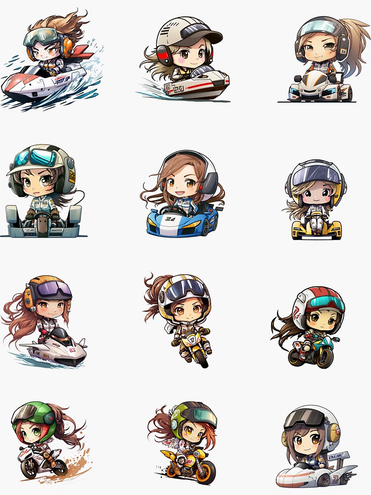 "Chibi Motorsports Sticker Pack" Sticker for Sale by TheChibiStore ...