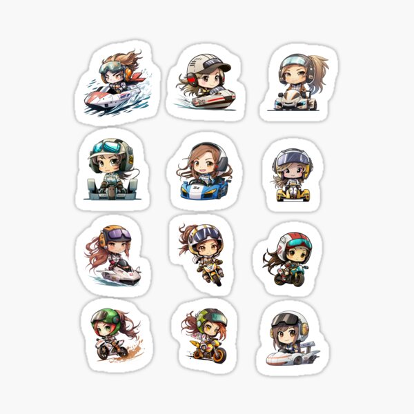 "Chibi Motorsports Sticker Pack" Sticker for Sale by TheChibiStore ...