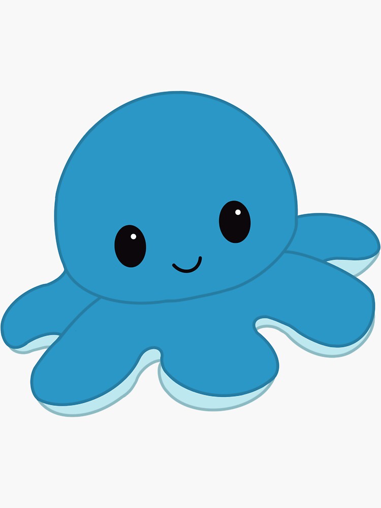 "Happy Blue Moody Reversible Octopus" Sticker for Sale by ShopBabyFace ...