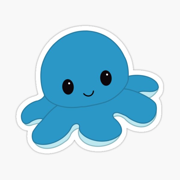 "Happy Blue Moody Reversible Octopus" Sticker for Sale by ShopBabyFace ...