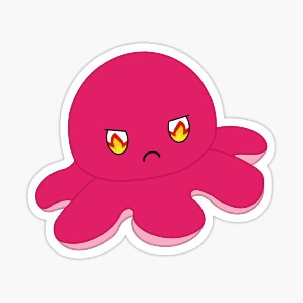 "Rage Pink Moody Reversible Octopus" Sticker for Sale by ShopBabyFace ...
