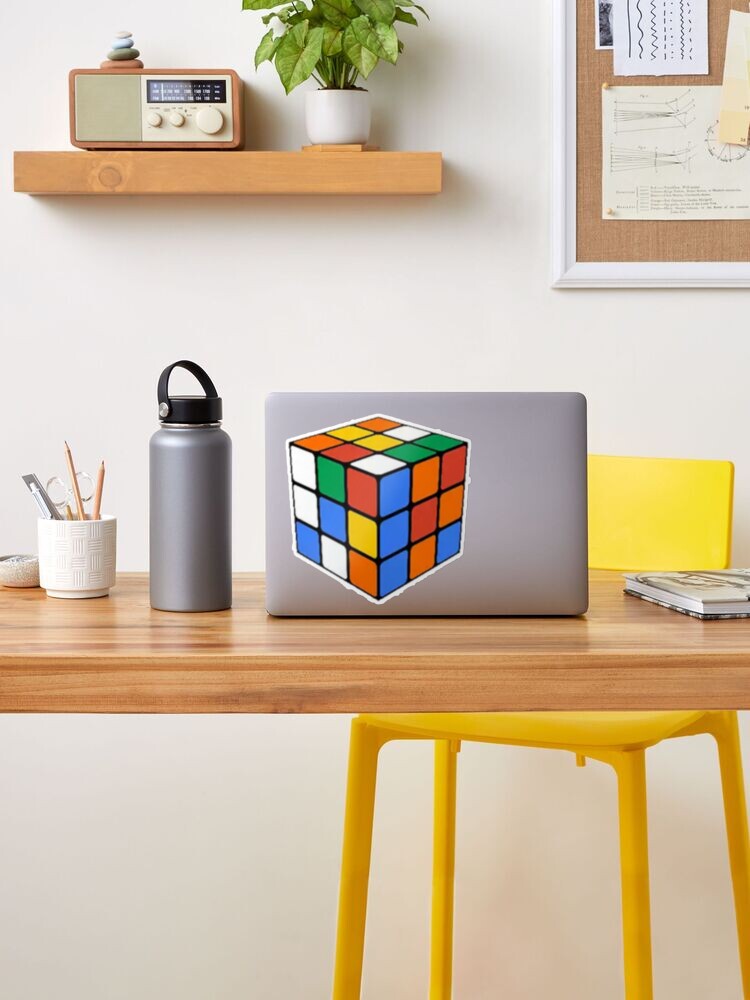 Rubik's Cube Logo Sticker