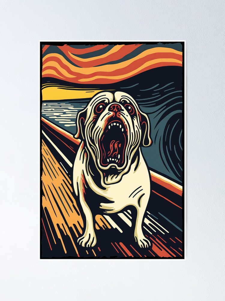 "The Bark - Bulldog, Edvard Munch style" Poster for Sale by 788design ...